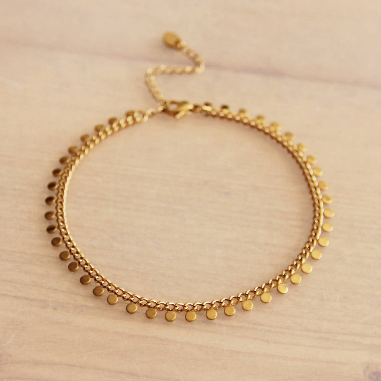 ANKLET Stainless steel chain anklet with coin - gold - AN914 | Kindness ...